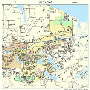 Amazon.com: Large Street & Road Map of Lacey, Washington WA - Printed ...