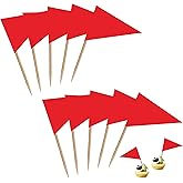 Amazon.com | Fisottey Red Cupcake Toppers Triangle Flags Mini Small ...