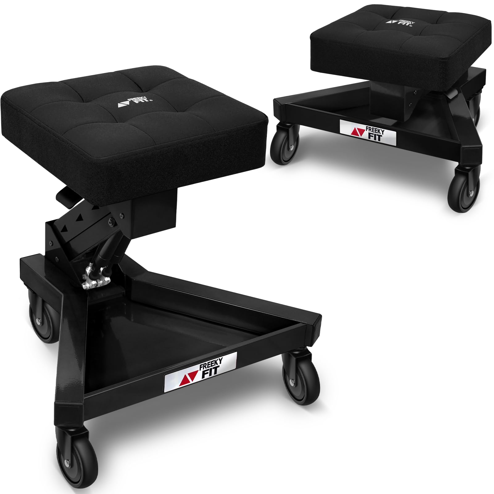 FreekyFit Shop Stool with Wheels, Hydraulic Adjustable Mechanic Creeper ...