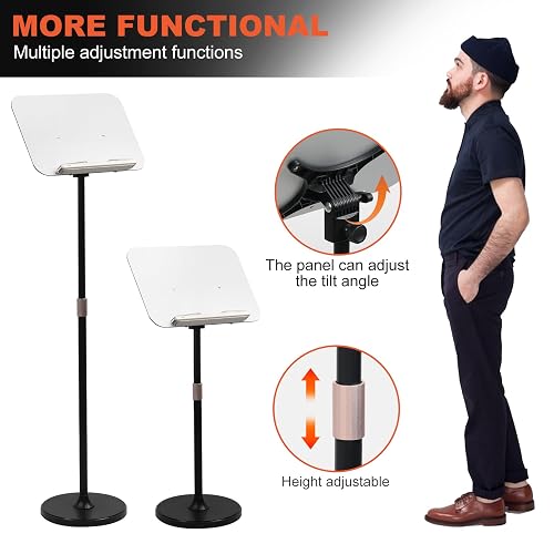 Mobile Standing Desk Classic Lectern Podium Stand, Height Adjustable ...