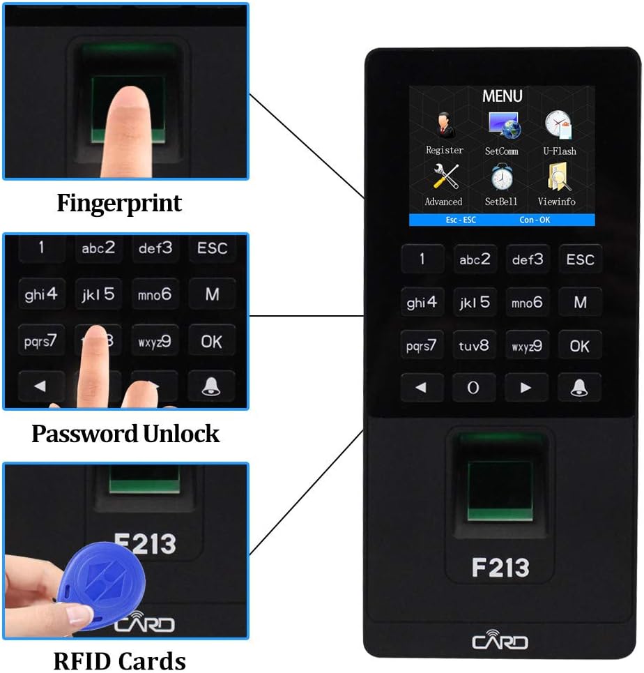 KDL Biometric Fingerprint Recognition RFID Access Controller Time ...