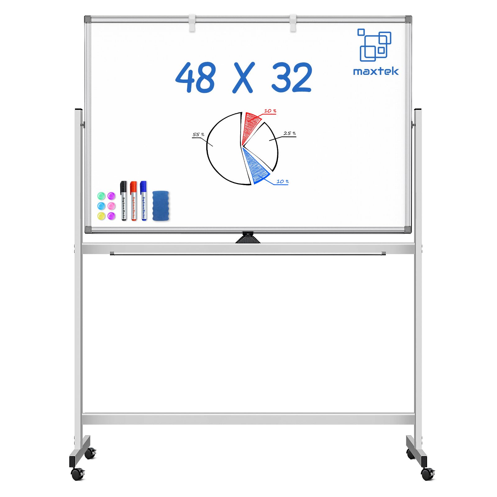 Mua Maxtek Rolling White Board on Wheels 48x32 inch Double Side ...