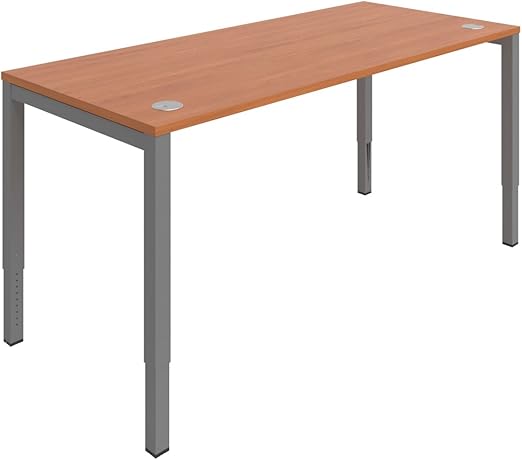 Buronomic Astrolite Bureau Plateau Droit Métal, Merisier/Aluminium ...