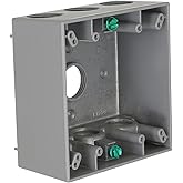 Weatherproof Electrical Box 2-Gang Weatherproof Box, Three 3/4 In ...