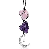 Amazon.com: LAIDANLA Car Charm Crystal Hanging Accessories Rose Quartz ...
