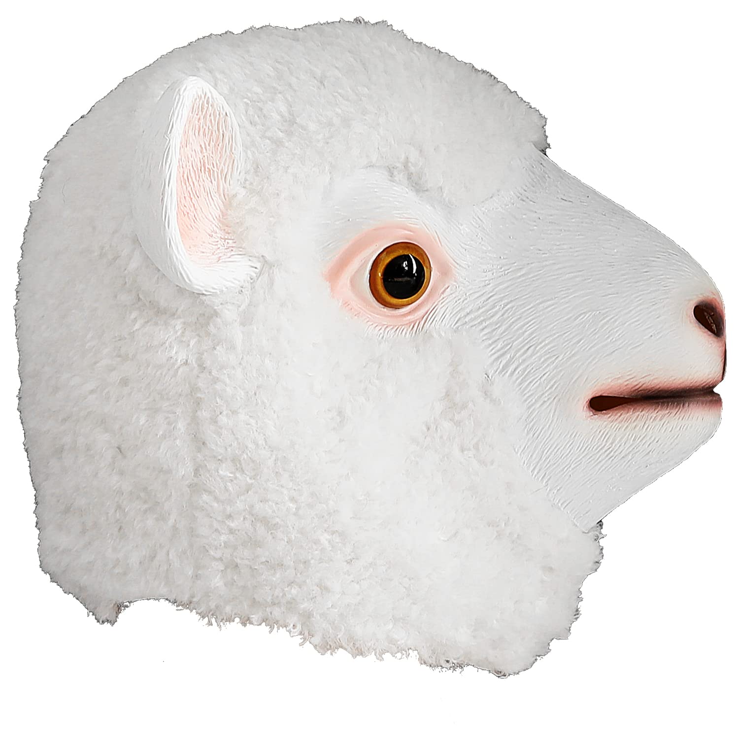 Mua White Sheep Mask Plush Animal Latex Full Head Realistic Masks Fancy ...