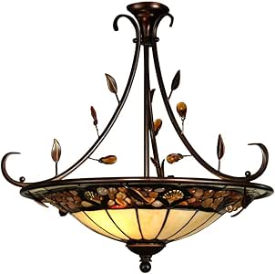 Dale Tiffany TH90227 Pebblestone Inverted Pendant Light, Antique Golden ...