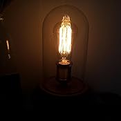 Surpars House Vintage Desk Lamp Glass Shade Table Lamp Edison Bulb ...