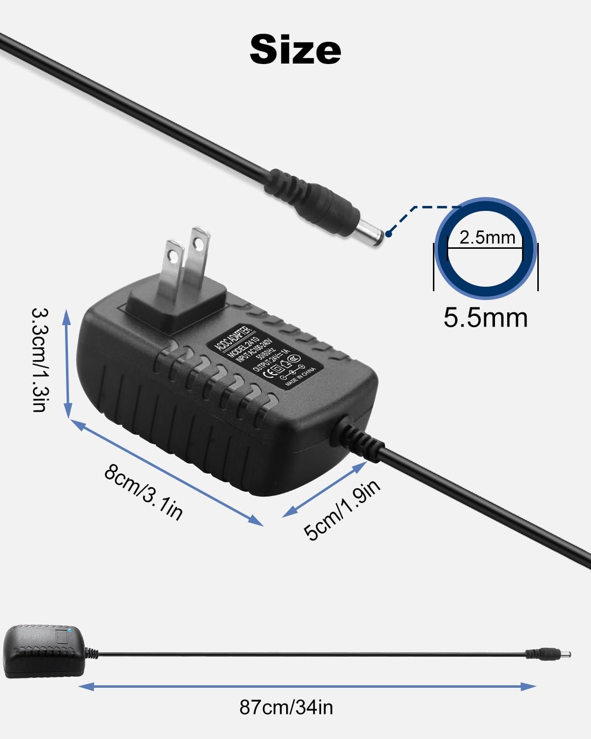 Mua 24V 1A DC Power Supply Adapter 24 Volt AC Adapter 100-240V 50-60Hz ...