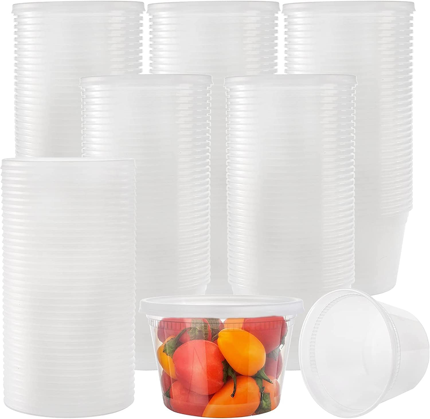 Lawei 70 Pack Plastic Deli Food Containers with Lids - 16 Oz Food ...
