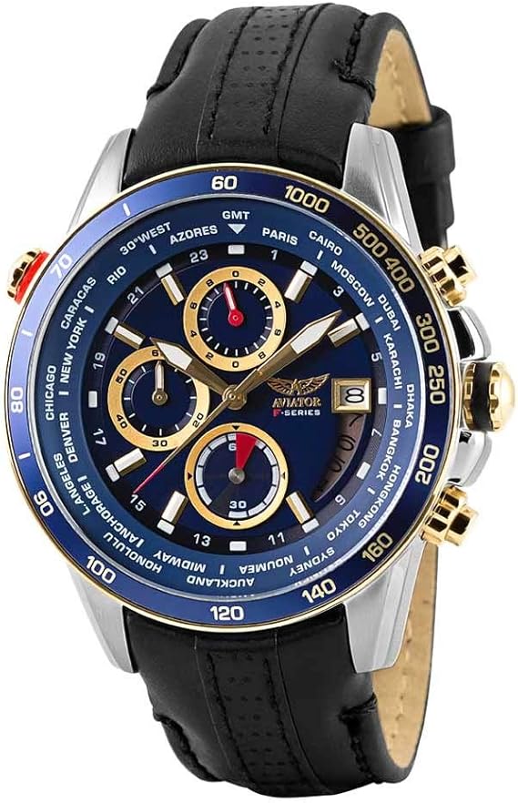 Aviator Men Watch Chronograph black AVW8974G261: Amazon.co.uk: Watches