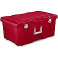 Amazon.com: Sterilite 2 Pack Wheeled Footlocker, Lockable Plastic ...