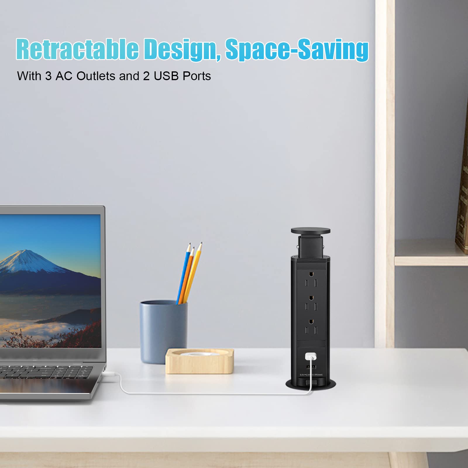 Pop Up Electrical Outlet For Countertop, Recessed Power Strip With 3 AC ...