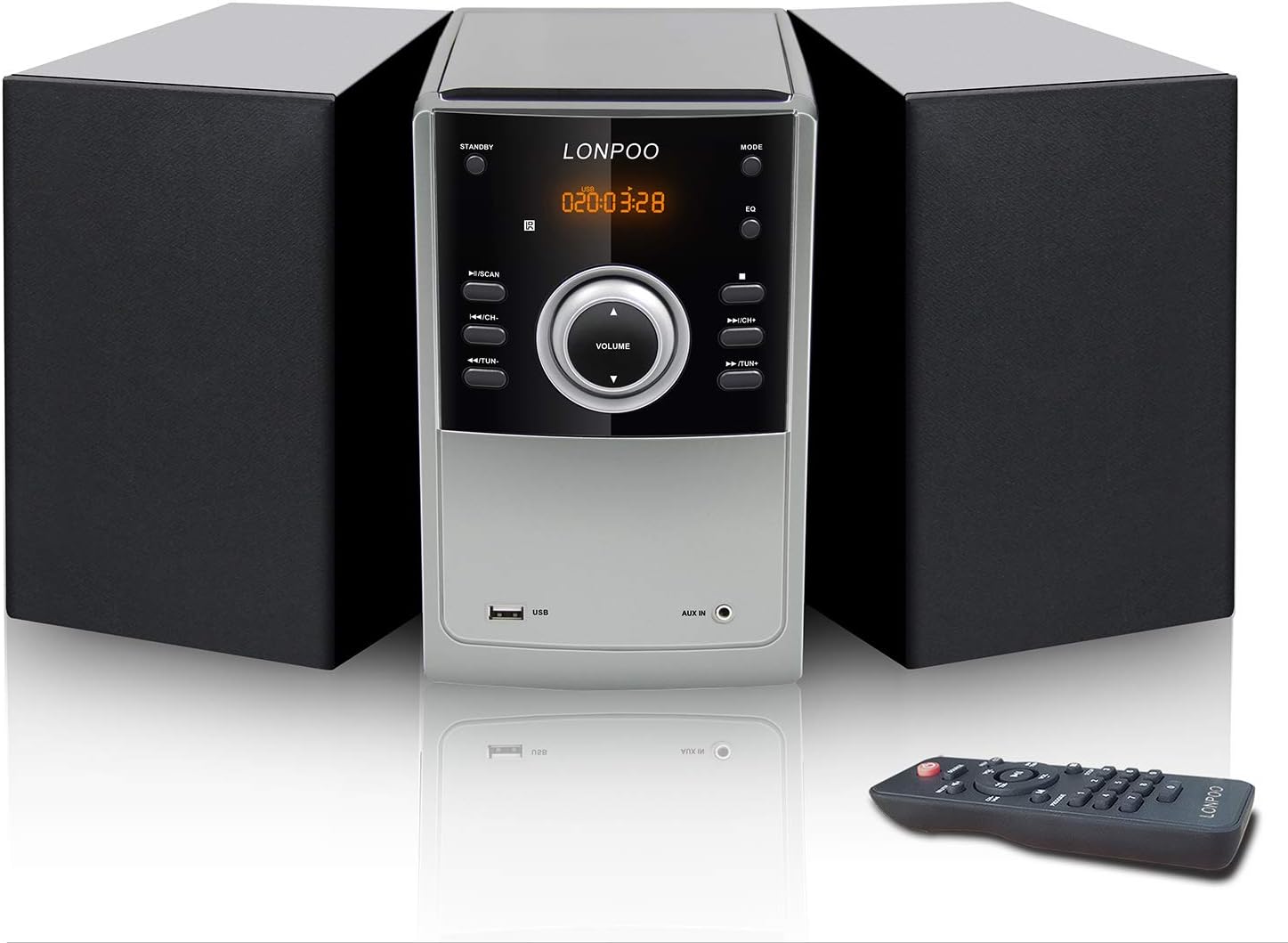 Microcadena Hi-Fi 30W con Radio, LONPOO Sistema Micro CD Reproductor de ...