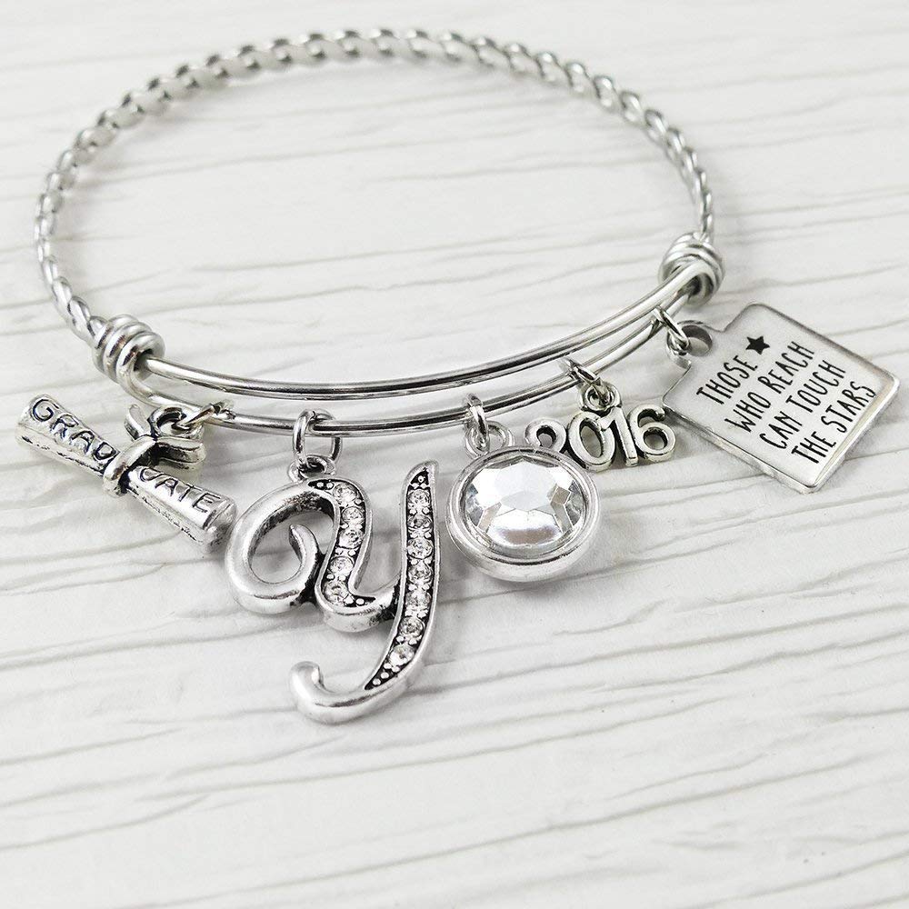 Amazon.com: 2021 Graduation Bangle Bracelet, Personalized Graduate ...
