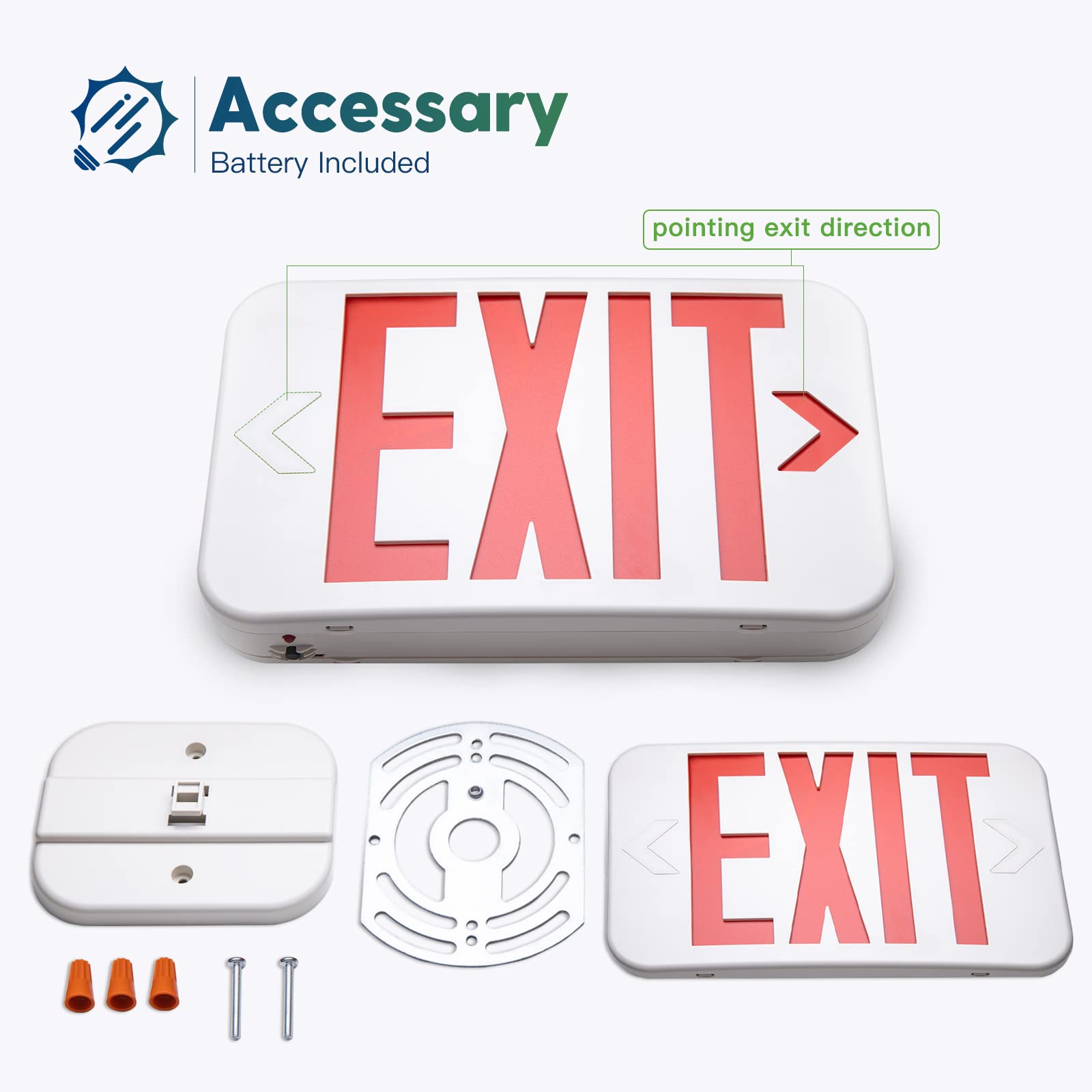 Mua Red LED Exit Sign with Battery Backup，Exit Sign for Business，Easy ...