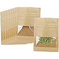 Amazon.com: 100 PackClear Window Airtight Brown Kraft Paper for Zip ...