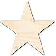 Amazon.com: Unfinished Wood Star Shape | DIY Celestial Craft Cutout ...