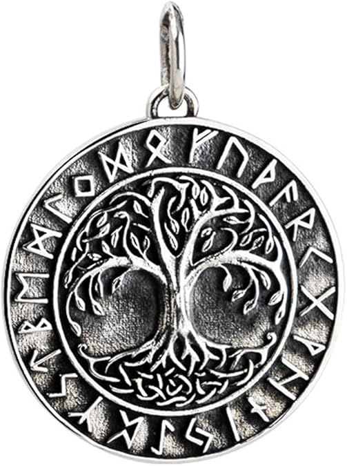 FORFOX Vintage Schwarz 925 Sterling Silber Wikinger Baum des Lebens ...