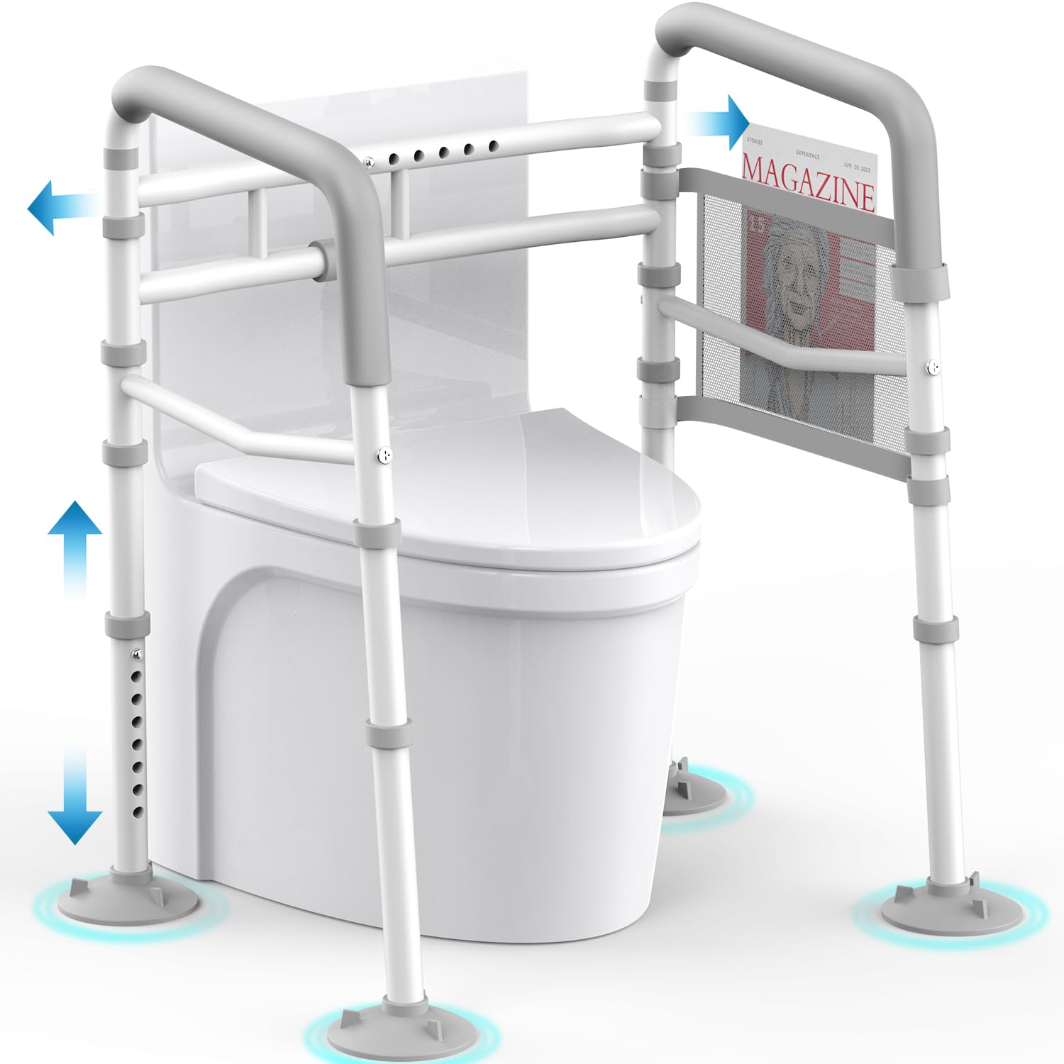 Mua Agrish Stand Alone Toilet Safety Rails - Adjustable Width & Height ...