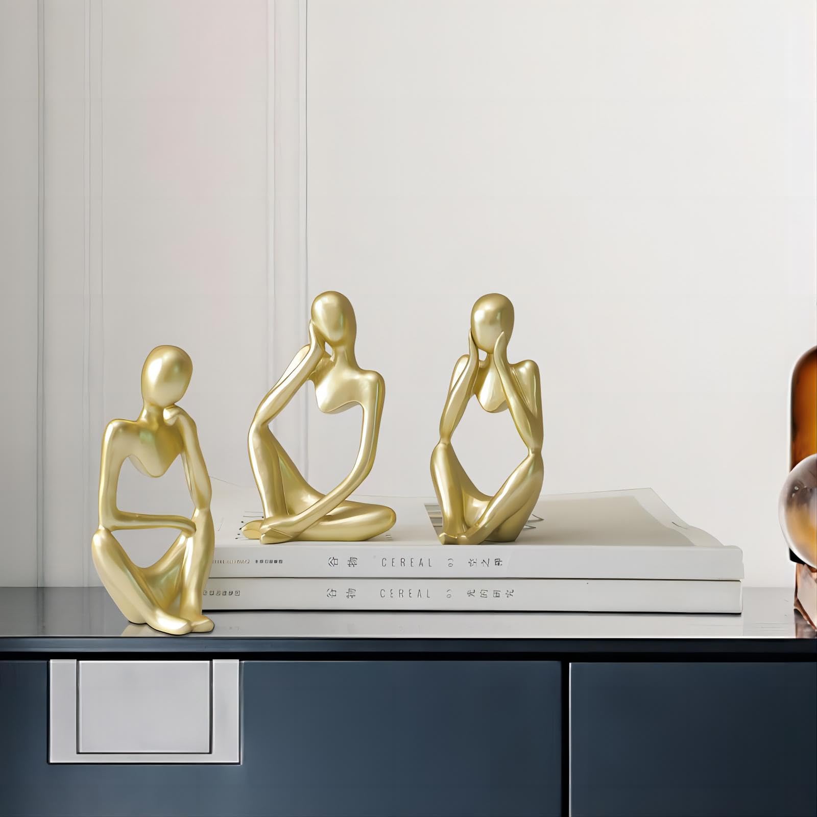 INSPOLIG 3PCS Thinker Statue Decor Abstract Art Sculpture, Collectible ...