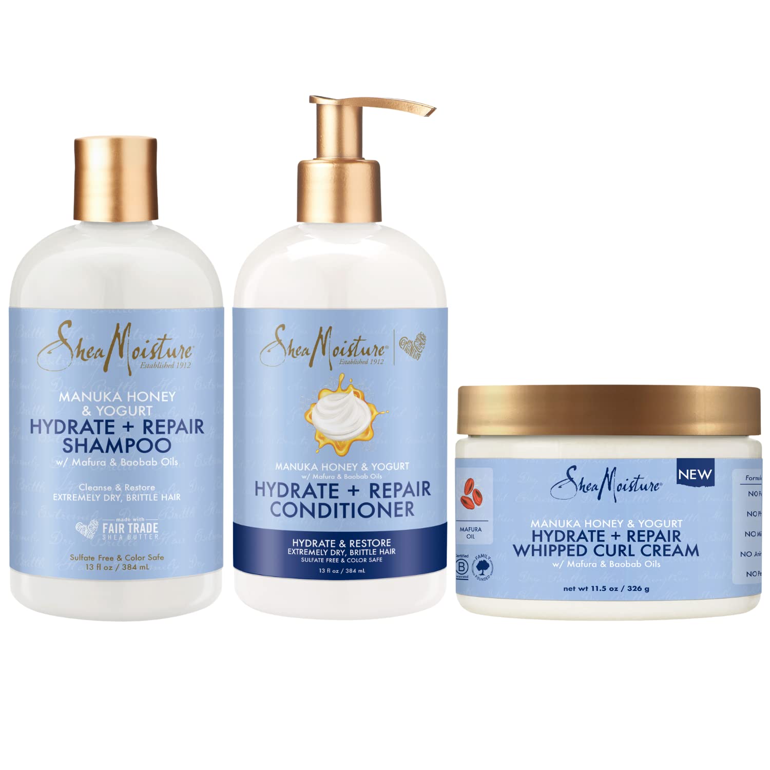 SheaMoisture Shampoo and Conditioner Set, Manuka Honey & Yogurt (13 Oz ...