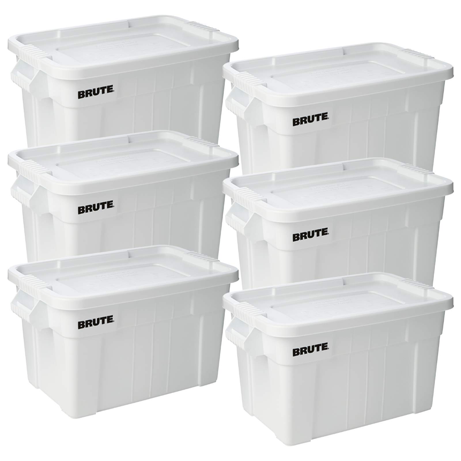 Rubbermaid Commercial Products BRUTE Tote Storage Bin with Lid, 20 ...