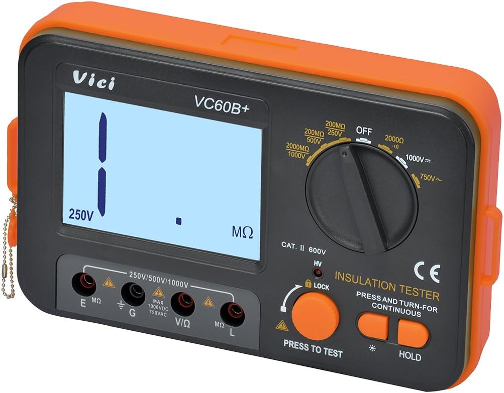 VC60B+ Digital Insulation Resistance Tester DCV ACV Meter Megohmmeter ...