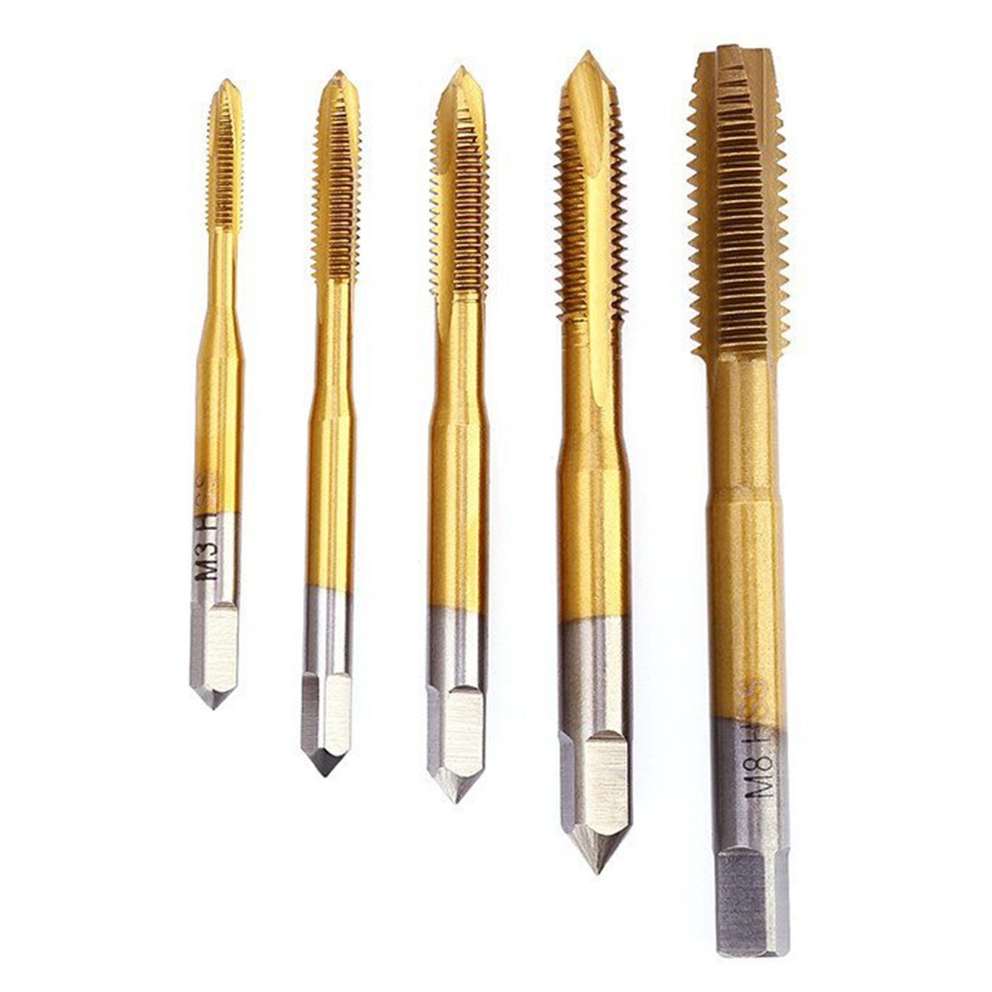 YKEZHU 5tlg. Gewindebohrer Set HSS Rechte Hand Handgewindebohrer Satz ...