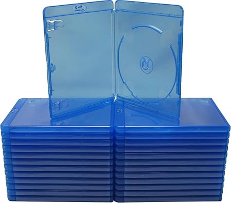 Amazon.com: (25) Blue Blu-Ray Cases - 1 Disc Capacity DVD Boxes - 12mm ...