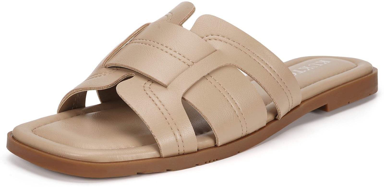 Women Sandals Ladies Banded Flat Sandals Faux Leather Sandals Casual ...