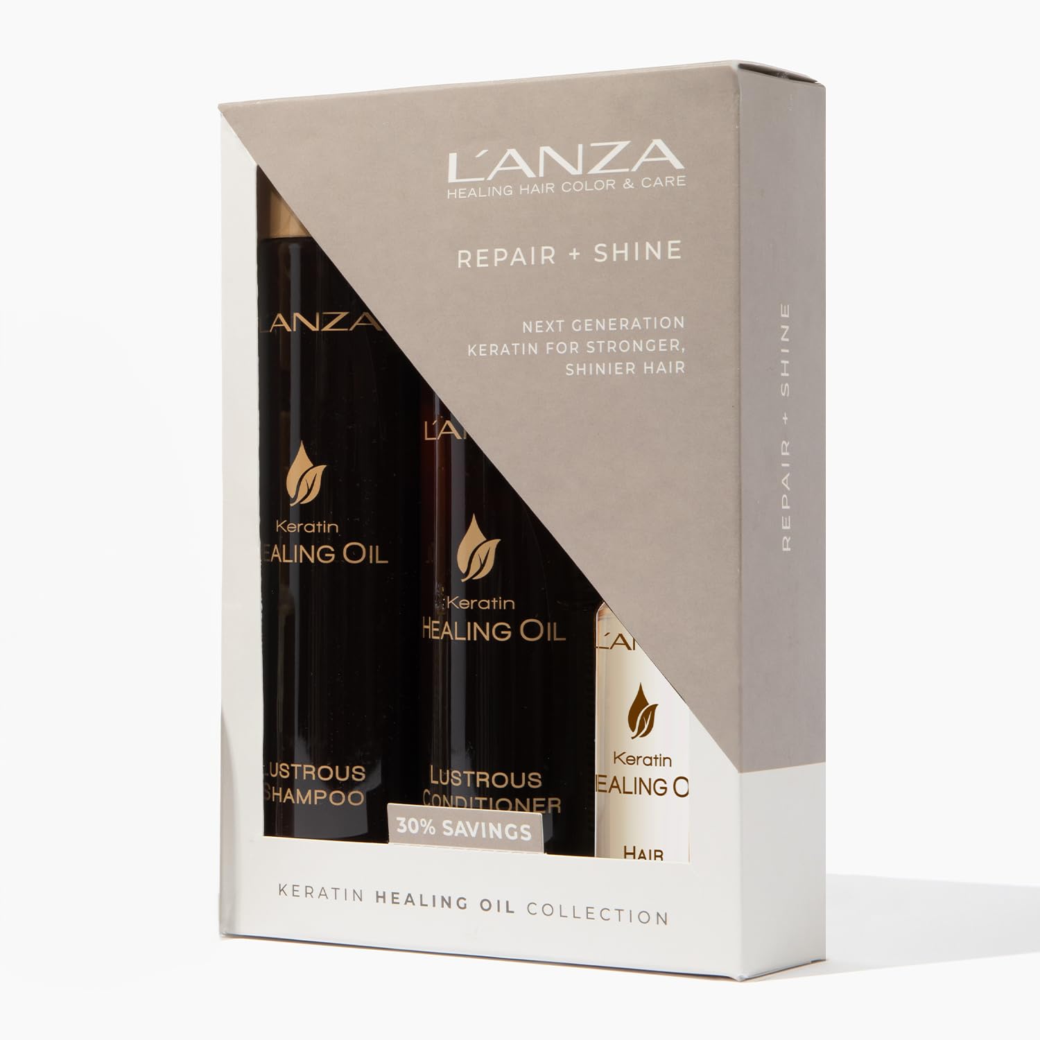 L'ANZA Keratin Healing Oil Trio Hair Kit, Lustrous Keratin Shampoo ...