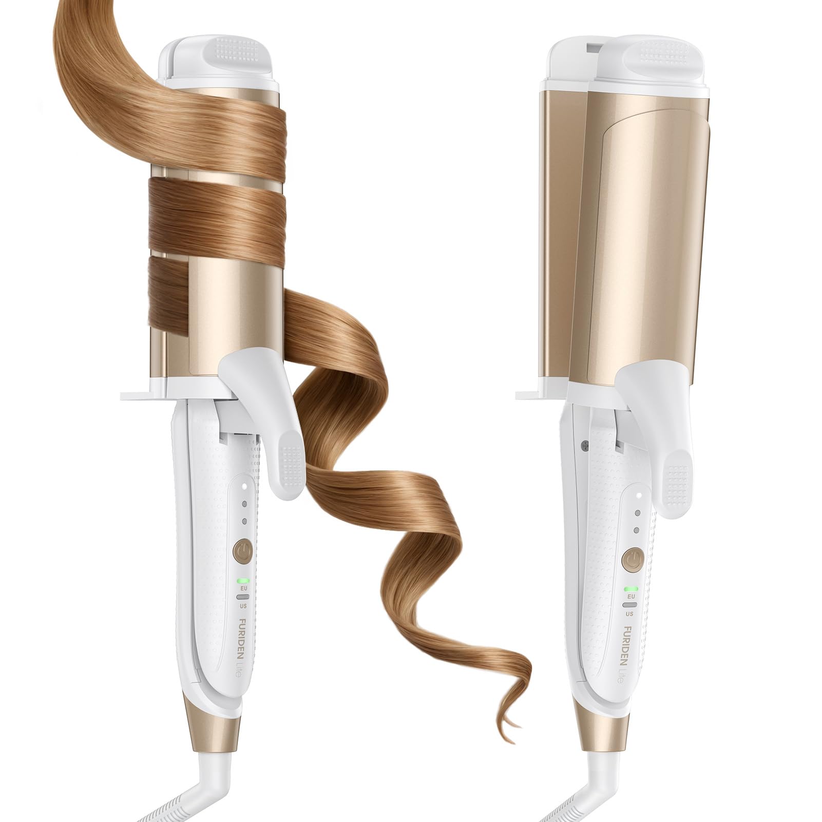 FURIDEN Lite Dual-Voltage Curling Iron: 110V-240V 2 Inch Ceramic Large ...
