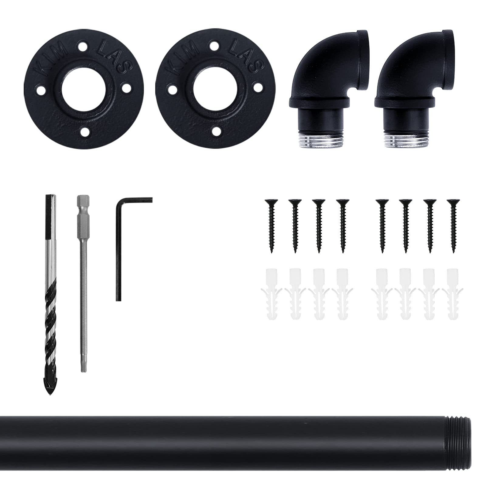 HouseAid 3.3FT Industrial Pipe Wall Handrail, Farmhouse Stairway ...