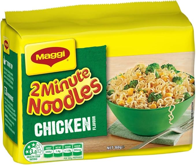 MAGGI 2 Minute Noodles, Chicken, 5 Pack, 360g: Amazon.com.au: Grocery ...