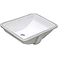 Ruvati 21 x 14 inch Undermount Bathroom Vanity Sink White Rectangular ...