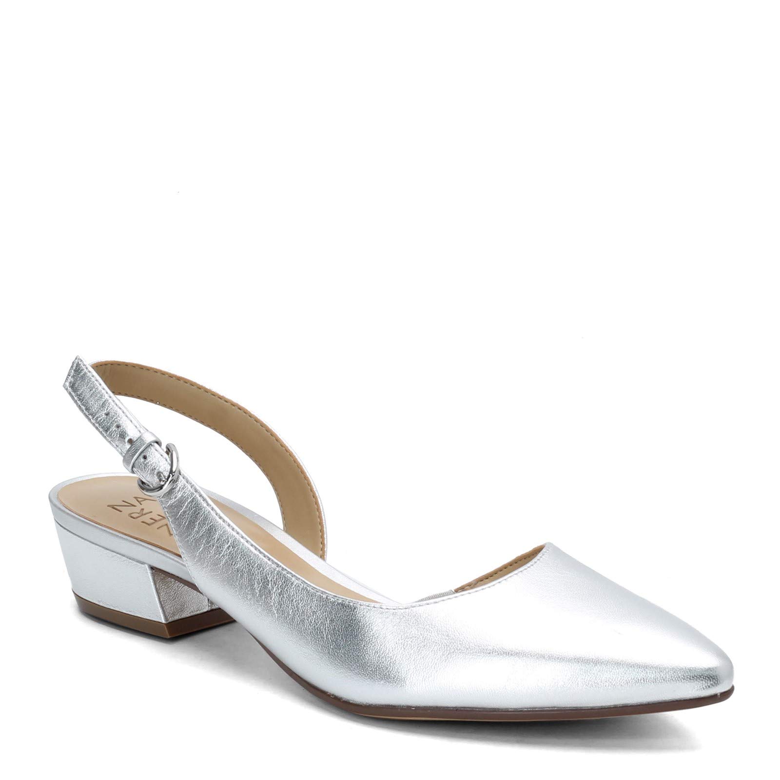 Naturalizer Womens Banks Slingback Low Heel Pointed Toe Pumps Crème ...
