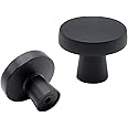 goldenwarm 5 Pack Matte Black Cabinet Knob Kitchen Closet Door Knobs Round Black Black Matte ...