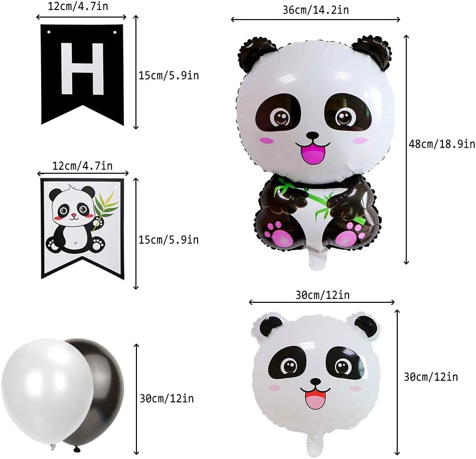 JOTOM Panda Theme Party Decorations Supplies Happy Birthday Banner,Cute ...