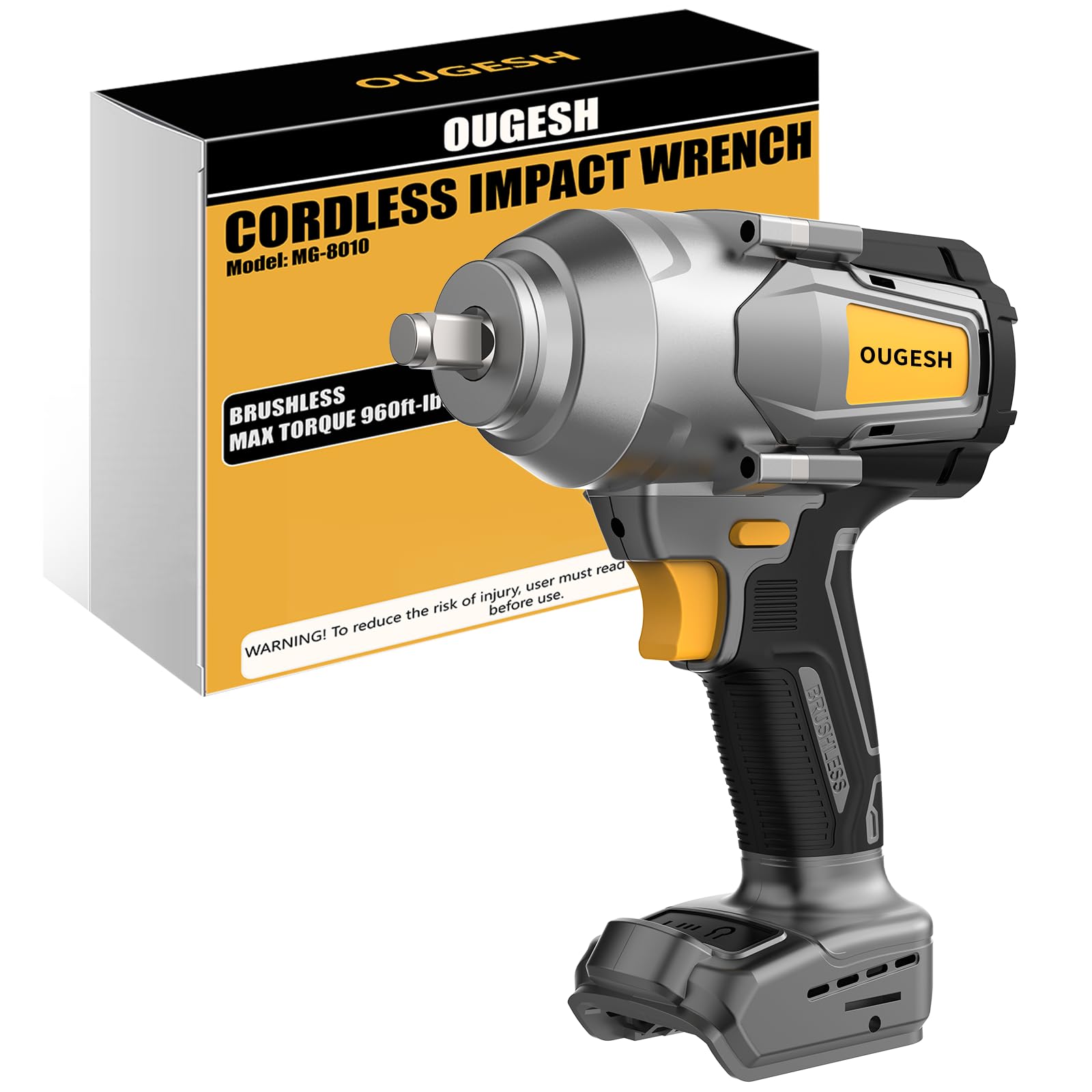 Cordless-Impact-Wrench 1/2 Inch for Dewalt Battery, 900FT-LBS(1200N.M ...