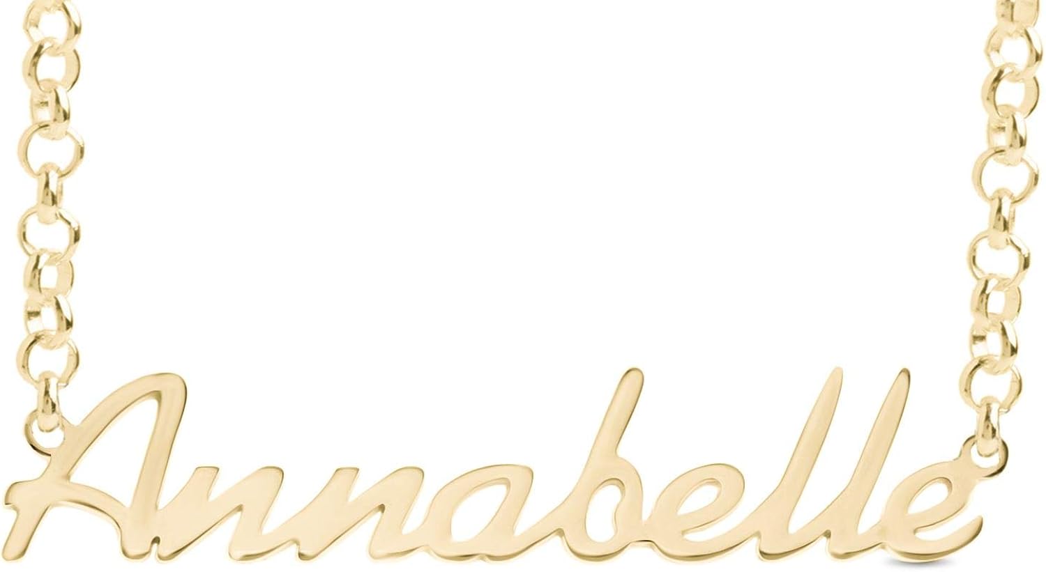 ANNABELLE Name Necklace Gold Plated Sterling Silver Nameplate Pendant ...