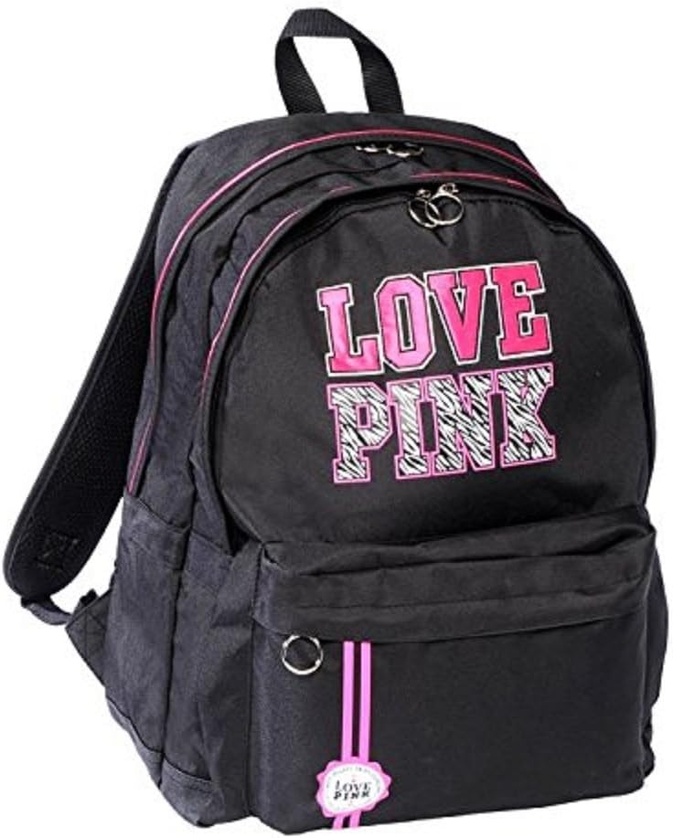 Sac à Dos LOVE PINK 2 Compartiments Noir: Amazon.fr: Bagages