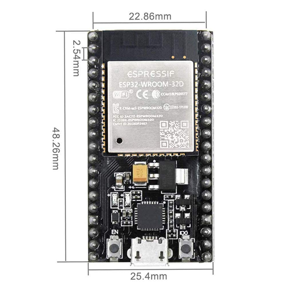 HiLetgo ESP-WROOM-32 ESP32 ESP-32S Development Board 2.4GHz Dual-Mode ...