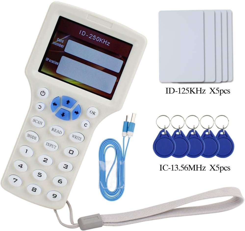 LIBO 10 Frequency NFC Copier Reader Writer RFID Door Phone Key Duplicator EM4305 ID Card 125 KHz ...