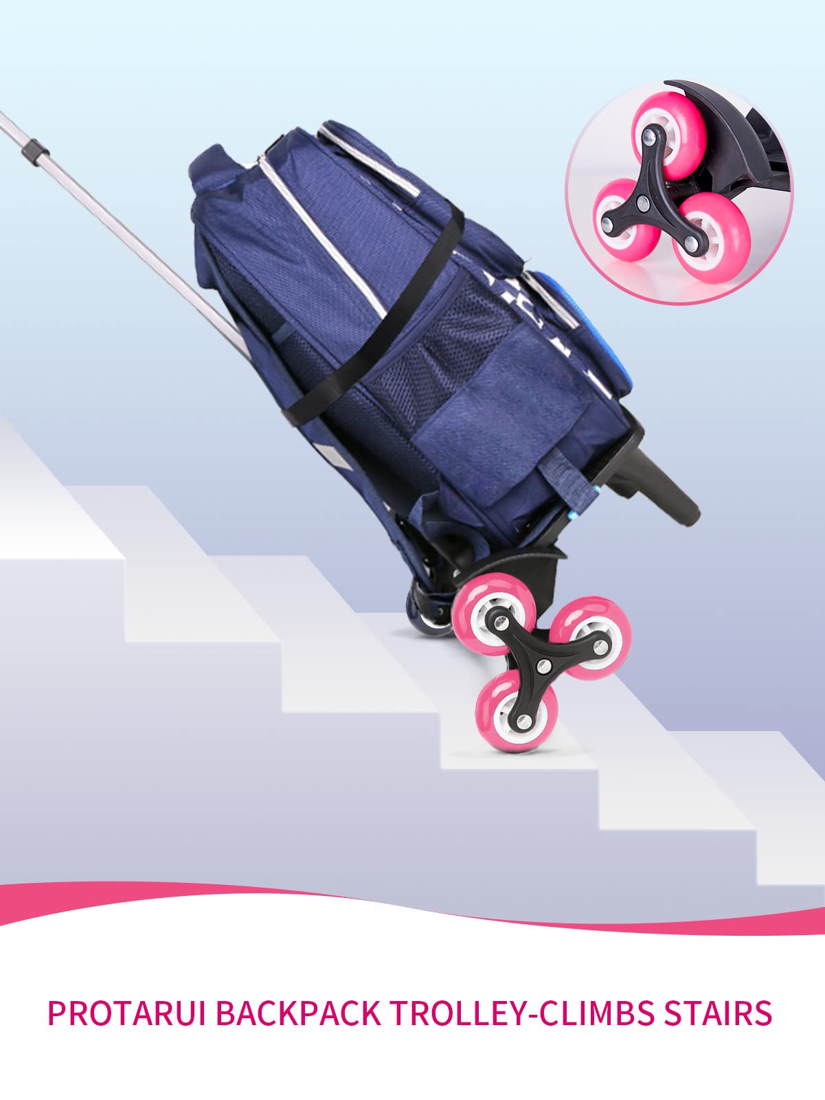 Mua PROTAURI Backpack Trolley with 6 Wheels can Climb Stair, Foldable ...