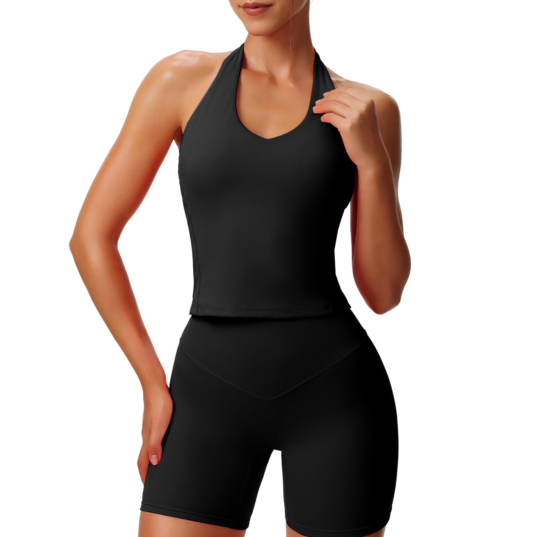 Aoxjox Women's Sleeveless Neck Tank Tops Workout Athletics Gym Yoga ...