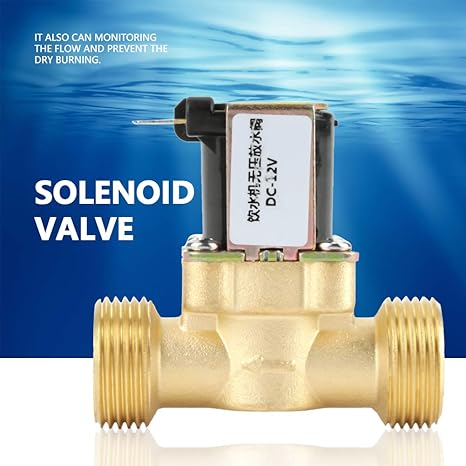 12V G3/4 Électrovanne, vanne magnétique en laiton, 2 voies normalement ...