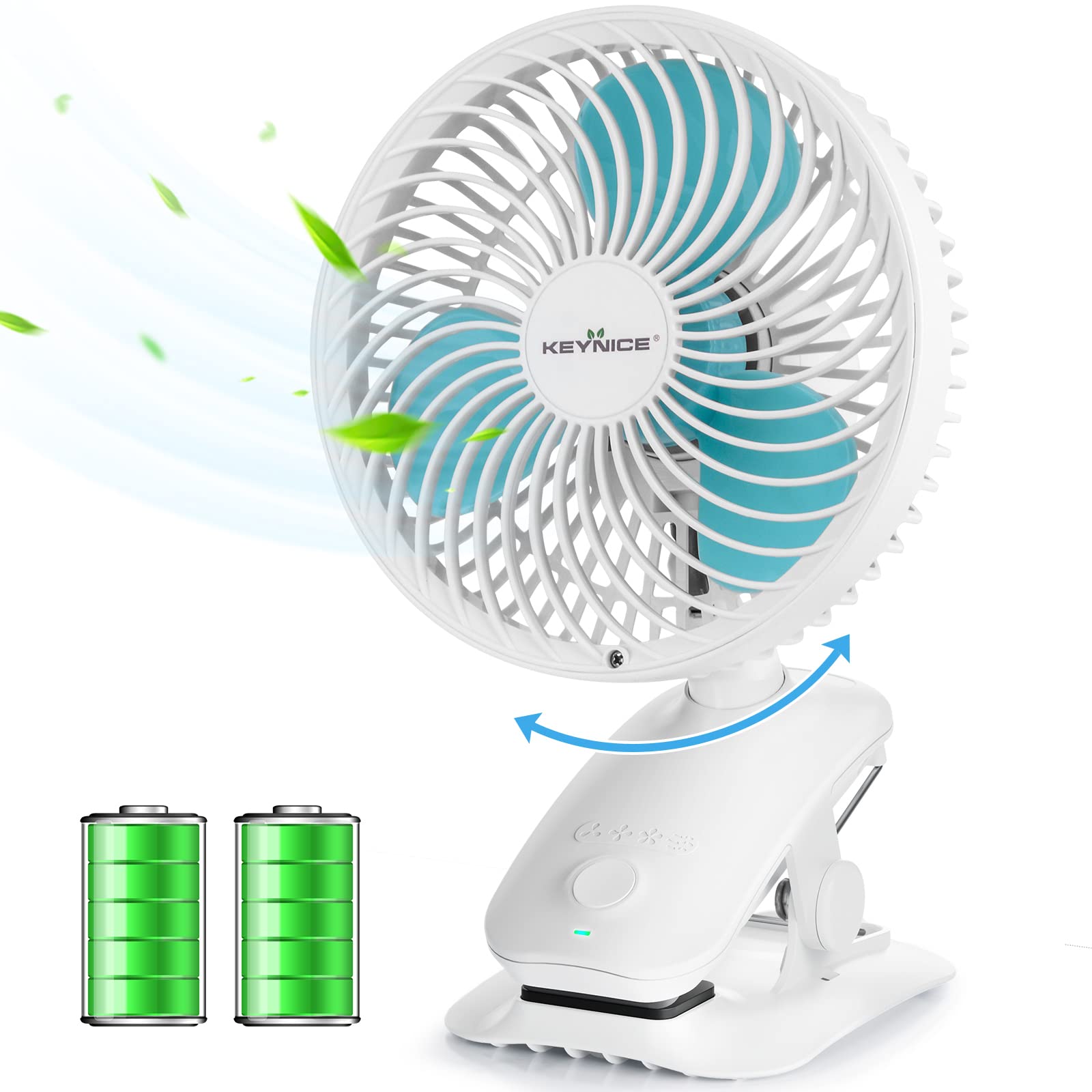 Mua Keynice KN-618 USB Fan, Automatic Oscillation, Silent, Clip, Tabletop, Small, Rhythm ...