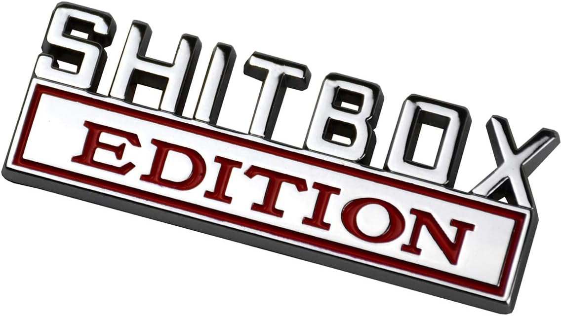 Amazon.com: 1Pc Metal Shitbox Edition CAR Emblem Badge 3D Sticker Decal ...