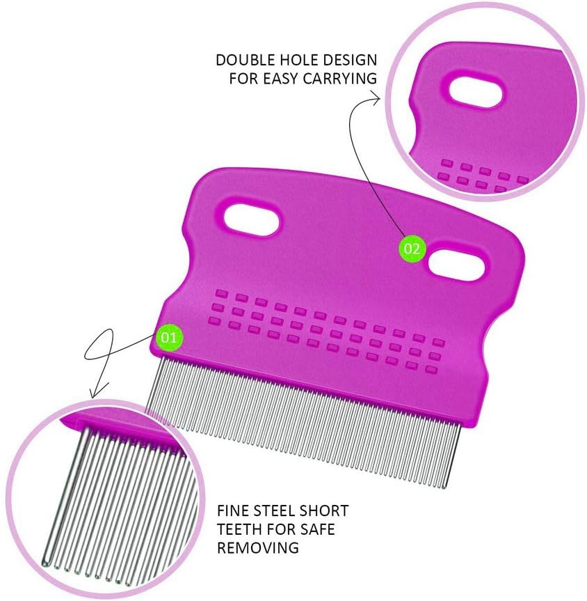 6Pcs Lice Combs, Lice Dust Flea Removal Combs 3 Metal lice Teeth Combs ...